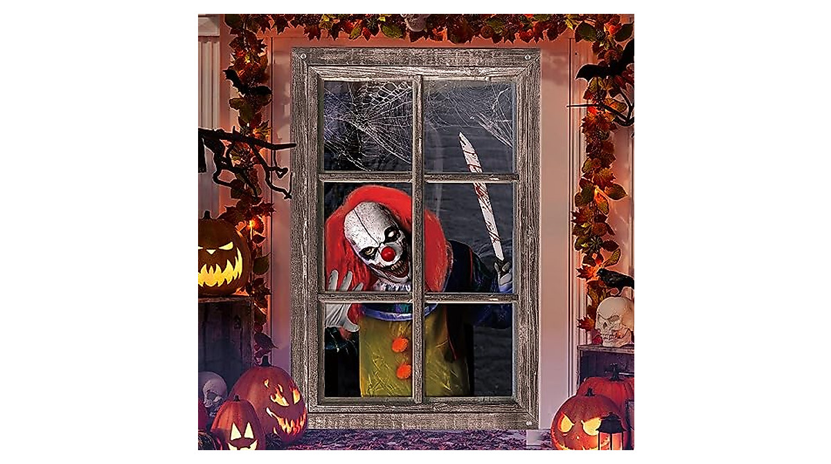 Buy Waenerec Halloween Scary Clown Window Decoration