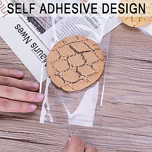 300 Clear Self Sealing Cellophane Bags - 4x6 -Cookie Bags Resealable Cellophane Bag for Packaging Clear Gift Bags for Gift Giving Cello Bags Self Adhesive for Party Favors Bakery Dessert Cookies Wrappers