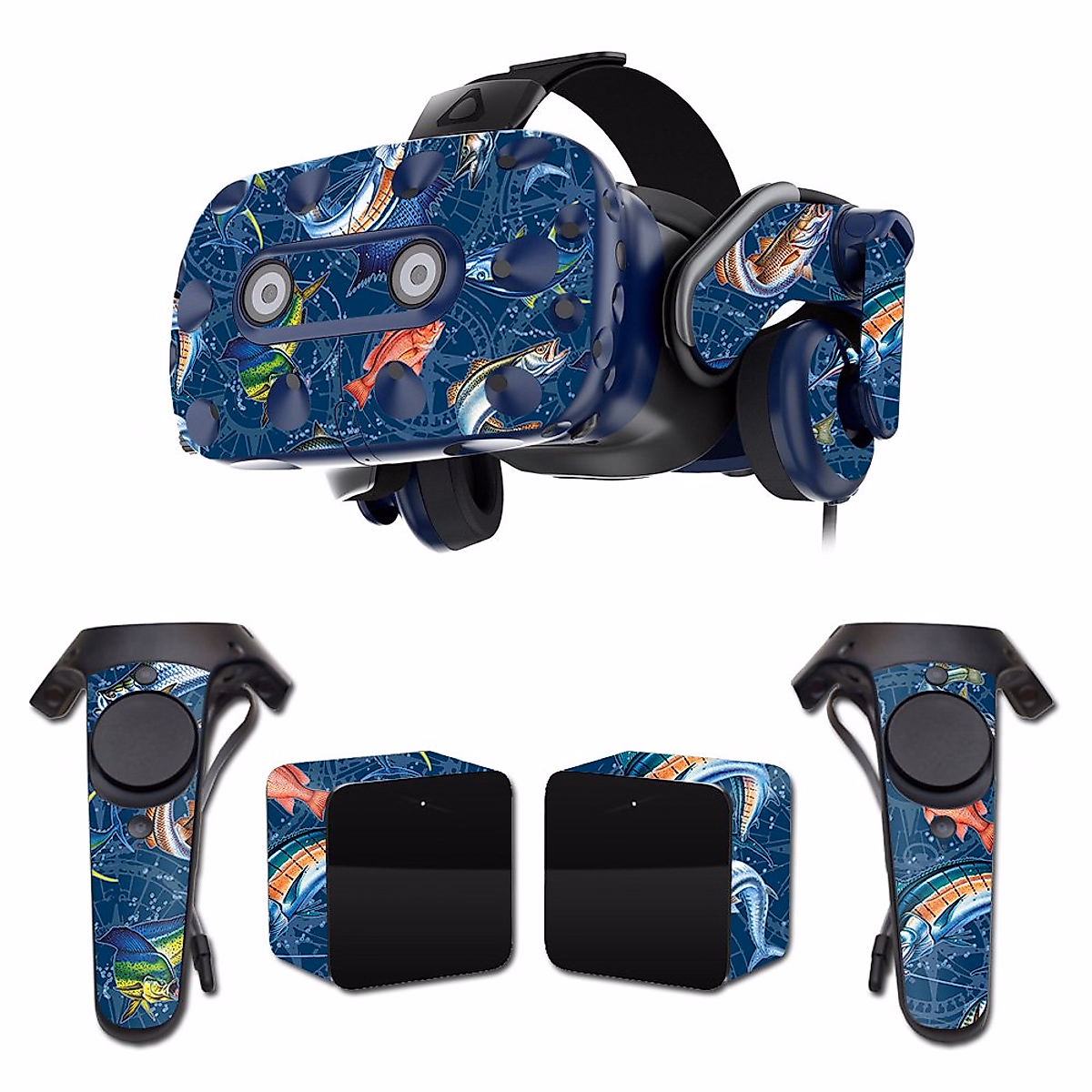 MightySkins Skin Compatible with HTC Vive Pro VR Headset - Saltwater Compass | Protective, Durable, and Unique Vinyl Decal wrap Cover | Easy to Apply, Remove, and Change Styles | Made in The USA
