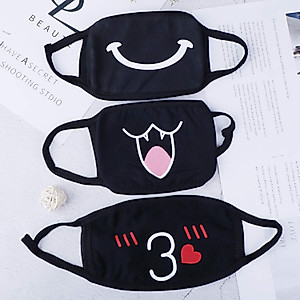 24pcs (Style) Mouth Mask Kawaii Cotton Cartoon Mouth Mask, 2 Colors
