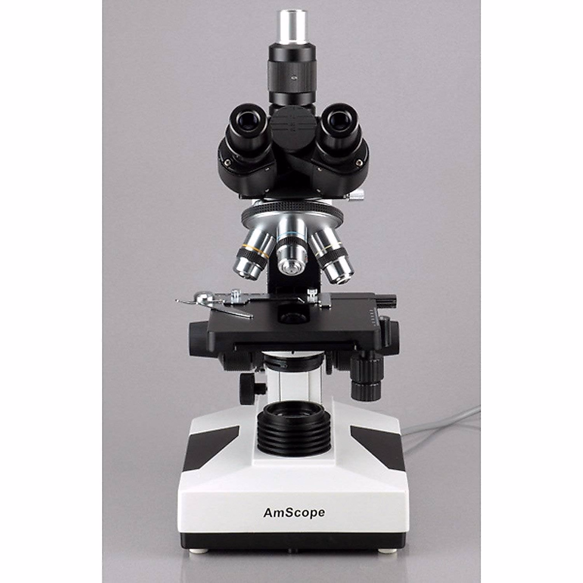 AmScope 40X-2000X LED Trinocular Biological Compound Microscope, White, T490B-LED