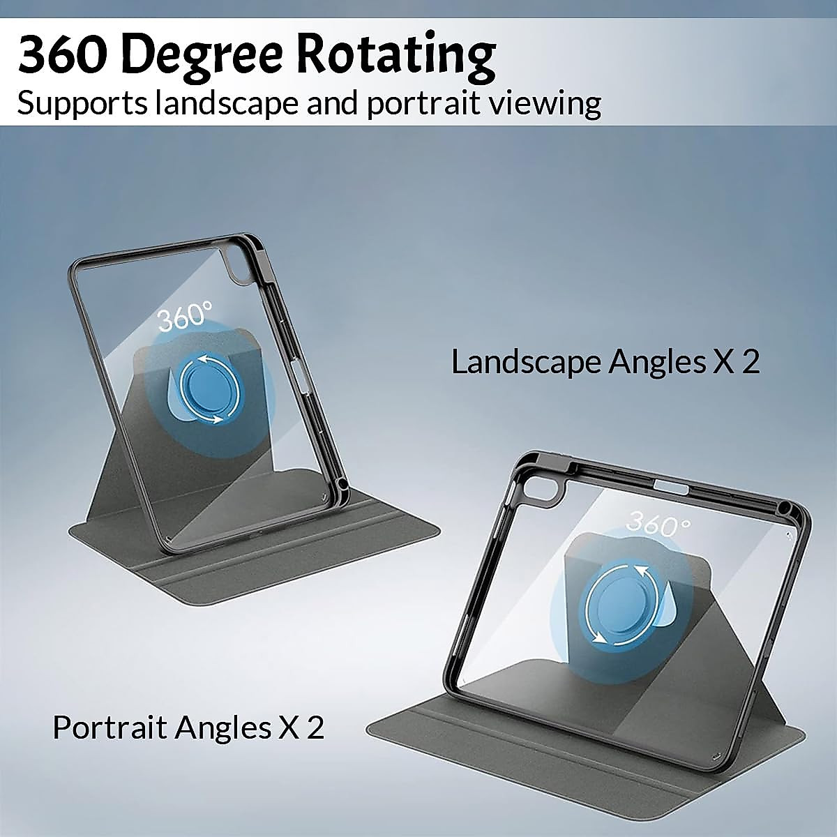 Custom 360 Degree Rotate Stand Shockproof Photo Logo Text Personalized Design Case with Clear Back Smart Sleep/Wake Tablet Cover/Pencil Holder for Apple iPad Mini 8.3 Inch(6th Gen 2021)