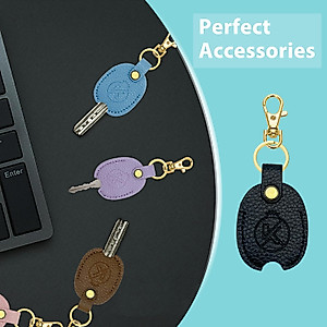 KRSURERICHER Leather Key Sleeve for Broken Key, Key Fod Protector, Car Key Loop Replacment, Key Cover Keychain for Women, Men