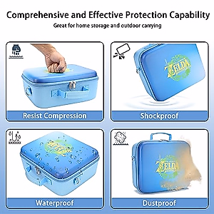 Zelda Breath of the Wild Carrying Case for Nintendo Switch/Switch OLED Model - Portable Deluxe Hard Shell Travel Case Messenger Bag for Switch Console, Pro Controller & Accessories