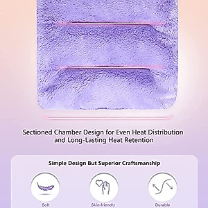 SuzziPad Microwave Heating Pad for Pain Relief, 7x16 Microwavable Heating Pads for Cramps, Muscle Ache, Joints, Neck Shoulder, Bean Bag Moist Heat Pack, Warm Compress, Purple