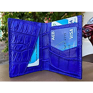 Vietnam Double side Blue Crocodile Alligator leather skin Credit Cardholder, leather credit cardcase, leather creditcard cover
