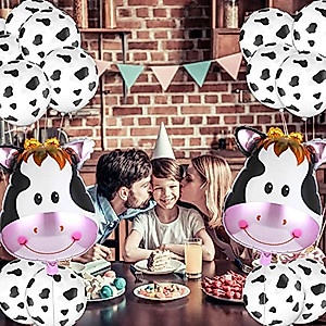 26 Pieces Cow Balloons, Cow Print Balloon Giant Cow Shape Mylar Foil Latex Balloons Funny Print Balloons for Western Cowboy Farm Animal Ballons Birthday Party Supplies Cow Themed Party Decorations