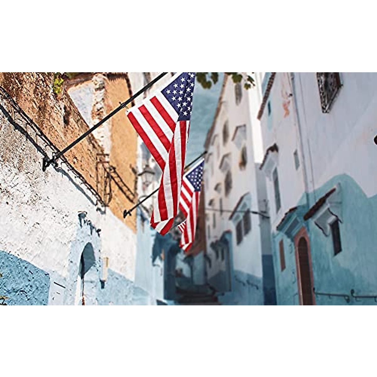 Flag Poles for Outside House - Black 6FT Tangle Flagpole Kit for American Flag - 3x5/4x6 Flags Heavy Garden flagpole-Professional Metal Flag Pole for House truck Garden Yard Residential or Commercial