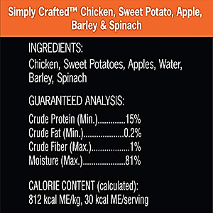 CESAR Simply Crafted Adult Wet Dog Food Meal Topper Variety Pack, Chicken, Carrots, Potatoes & Peas and Chicken, Sweet Potato, Apple, Barley & Spinach, (8) 1.3 oz. Tubs