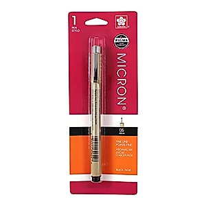 Sakura 30581 Pigma Micron Blister Card 05 Ink Pen, 0.45-mm, Black