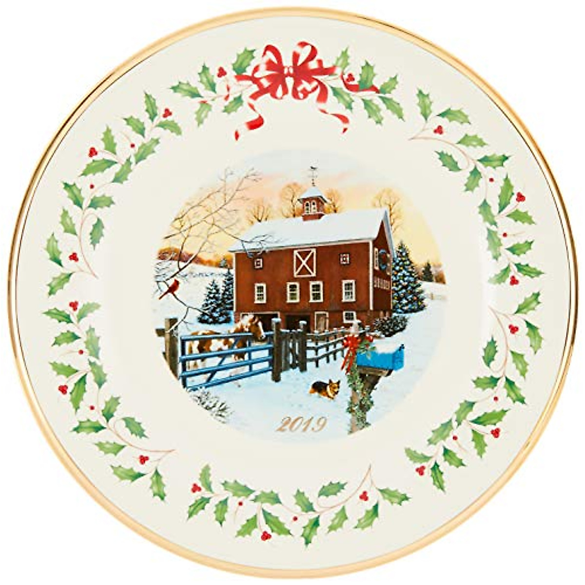 Lenox 887099 2019 Holiday Barn Scene Plate