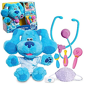 Blue's Clues & You! Check-Up Time Blue Lights and Sounds Interactive 13-Inch Plush, 7-Piece Pretend Play Doctor Set, Kids Toys for Ages 3 Up by Just Play