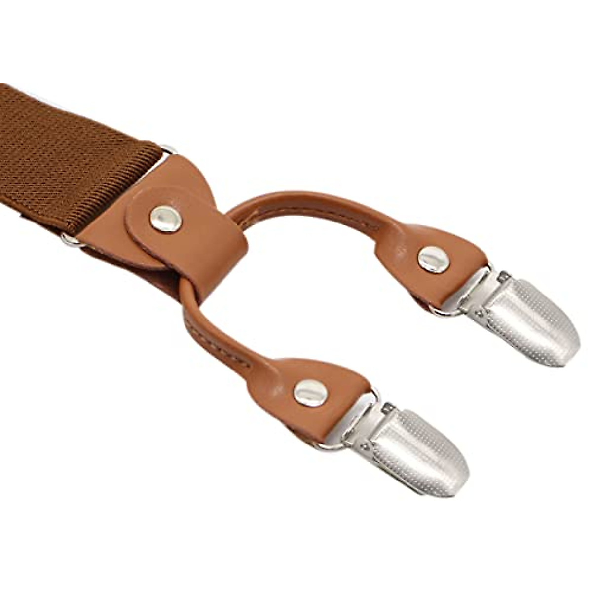 Timiot Men’s Y-Back 4 Metal Clip Elastic Wide Suspenders Perfect For Both Casual&Formal (Coffe)
