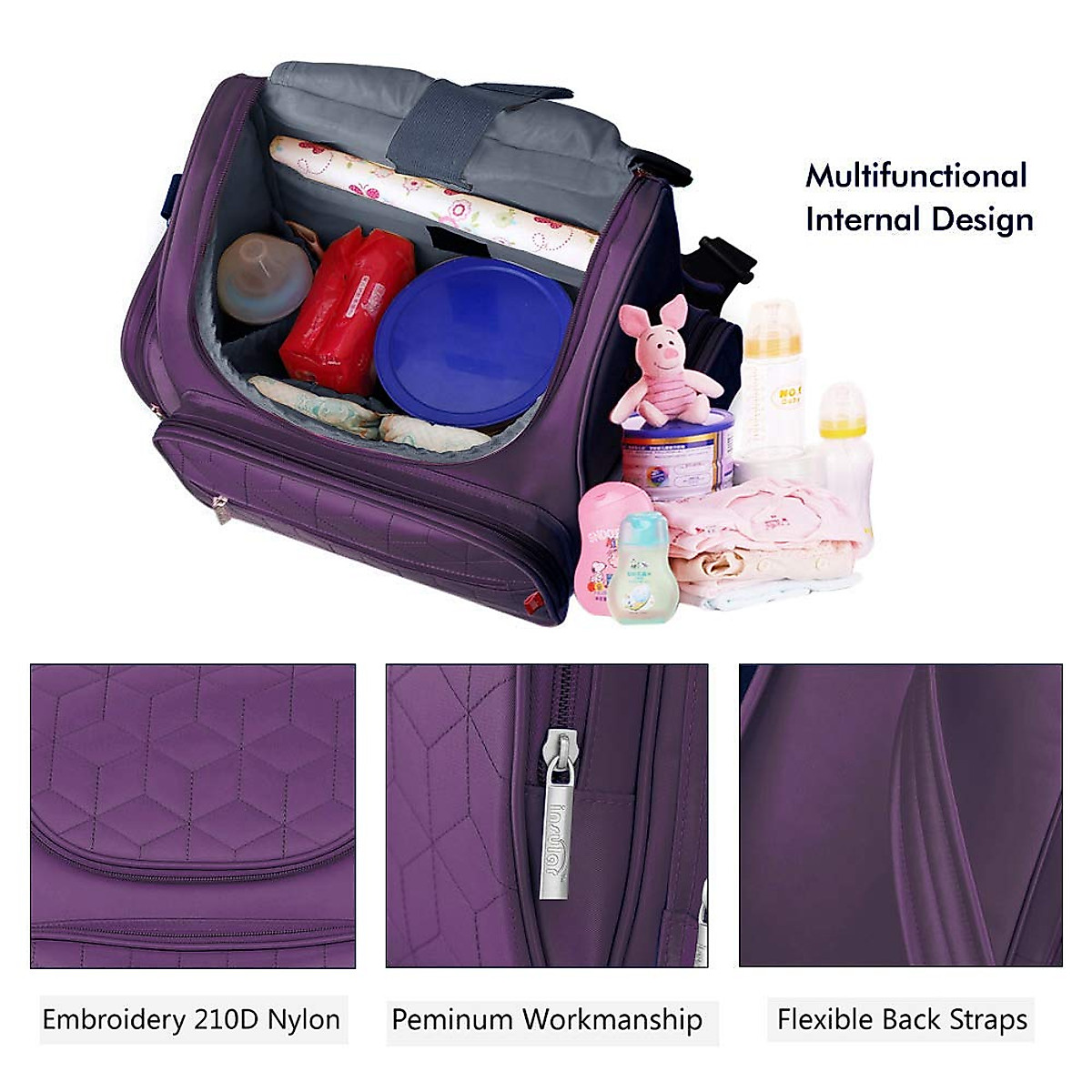 goldwheat Diaper Bag Backpack Baby Nappy Changing Bag Maternity Travel Backpack