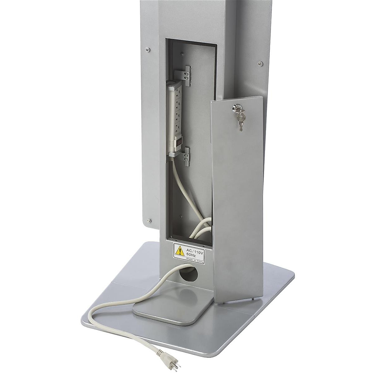 Displays2go iPad Floor Kiosk Stand with Sign Holder, Home Button Hidden (IPDSGNSV2)