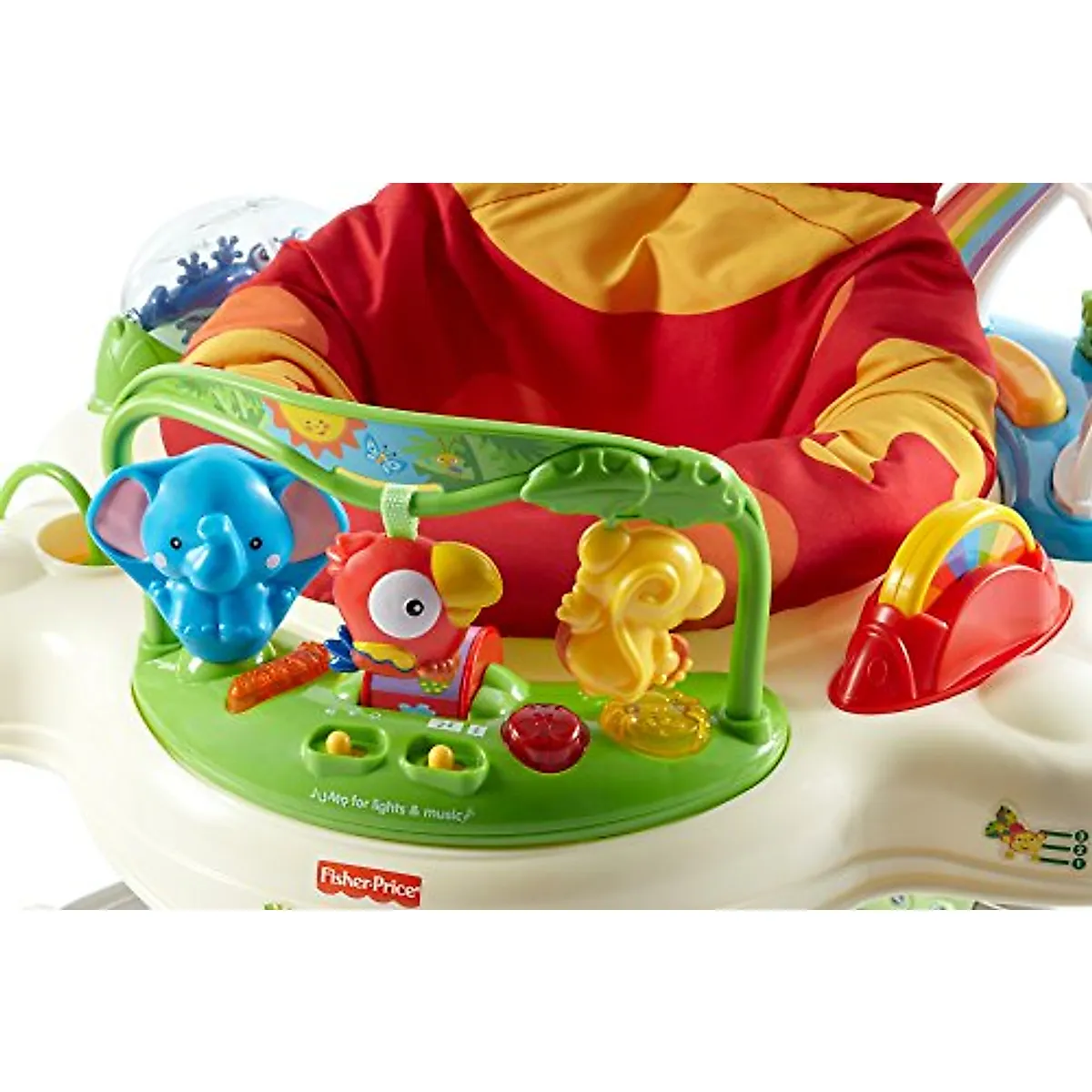 Fisher-Price Baby Bouncer Rainforest Jumperoo Activity Center with Music Lights Sounds and Developmental Toys