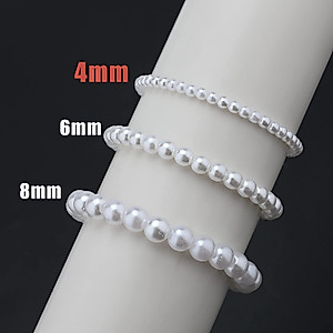 Savita 3000 Pieces 4 mm Round White Satin Beads Spacer Beads for DIY Crafts Necklaces Bracelets Earrings Rings Jewellery Making