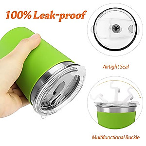 Yummy Sam 5 Pack Kids Cups with Straws and Lids 12 oz Stainless Steel Spillproof Unbreakable Water Drinking Bottle with Non-Slip Heat Insulation Sleeves for Children Adult School Outdoor Home Use