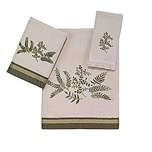 Avanti Linens - 3pc Towel Set, Soft & Absorbent Cotton Towels (Greenwood Collection, Ivory)