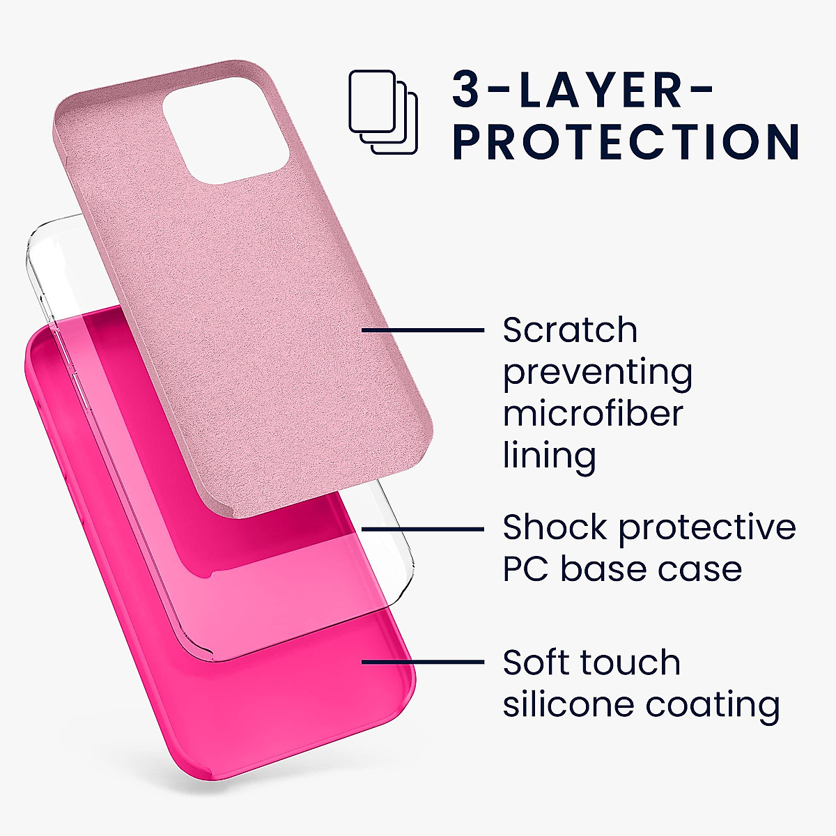 kwmobile Case Compatible with Apple iPhone 12 Pro Max Case - TPU Silicone Phone Cover with Soft Finish - Neon Pink