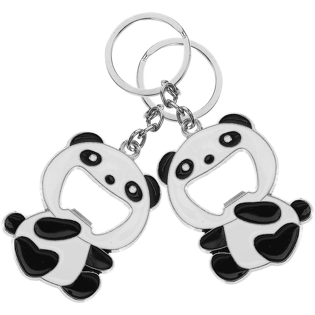 BESTOYARD 2PCS Panda Bottle Opener Keychain Cute Chinese Panda Beer Beverage Bottle Opener Key Ring Novelty Animal Bottle Opener for Women and Men Gift