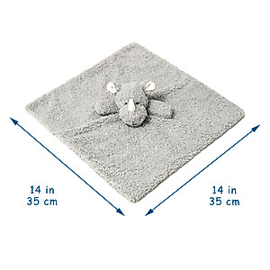 Doindute Baby Gray Rhino Soft Stuffed Animal Security Blanket, Plush Rhino Character Lovey Blanket, Baby Shower/Nursery Gift, Cuddly Newborn, Infant, Toddler Snuggle Blankie for Boys Girls, 14"