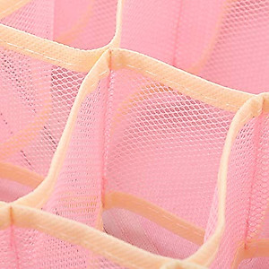 Bunny Kachu Sock Drawer Organizer, Durable Soft Nonwoven Fabric and Paper Board Container Grid Divider Design Storage Box for Household(Pink)