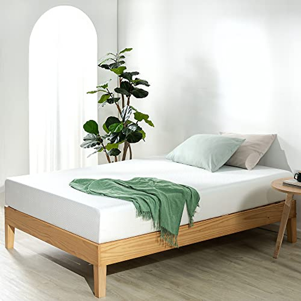 Zinus 8 Inch Green Tea Aspire Memory Foam Mattress, Full & Joseph Metal Platforma Bed Frame/Mattress Foundation/Wood Slat Support/No Box Spring Needed/Sturdy Steel Structure, Full