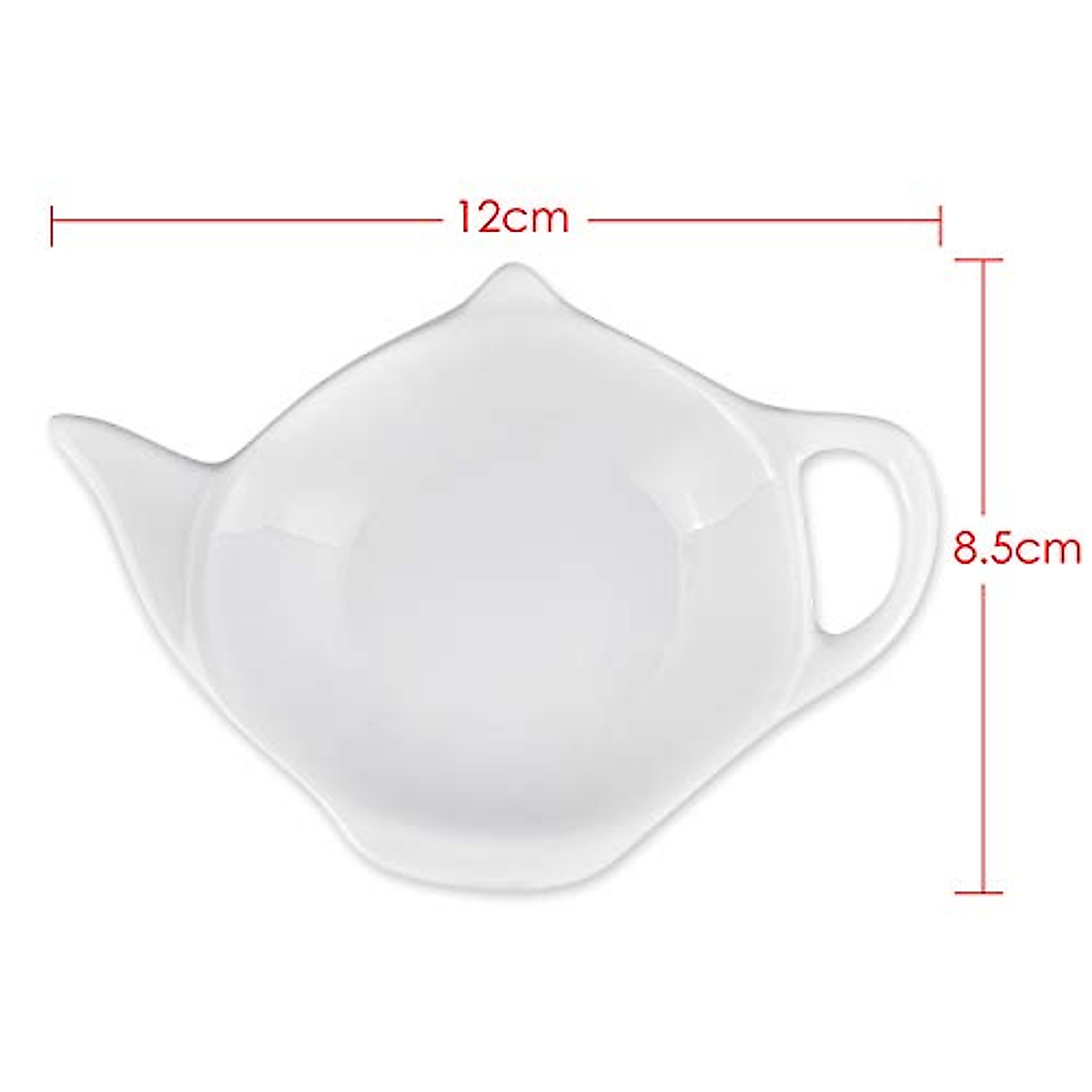 DS. DISTINCTIVE STYLE 4 Pieces Teapot Shaped Tea Bag Holder Teabag Coaster Seasoning Dish for Sauce Dessert (White - Ceramic)