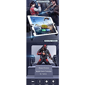 Ytuomzi Mobile Game Controller for iPad/Tablets, Sensitive Shoot Aim Gamepad Trigger for PUBG/Knives Out, Handgrip for Tablet & Smartphones