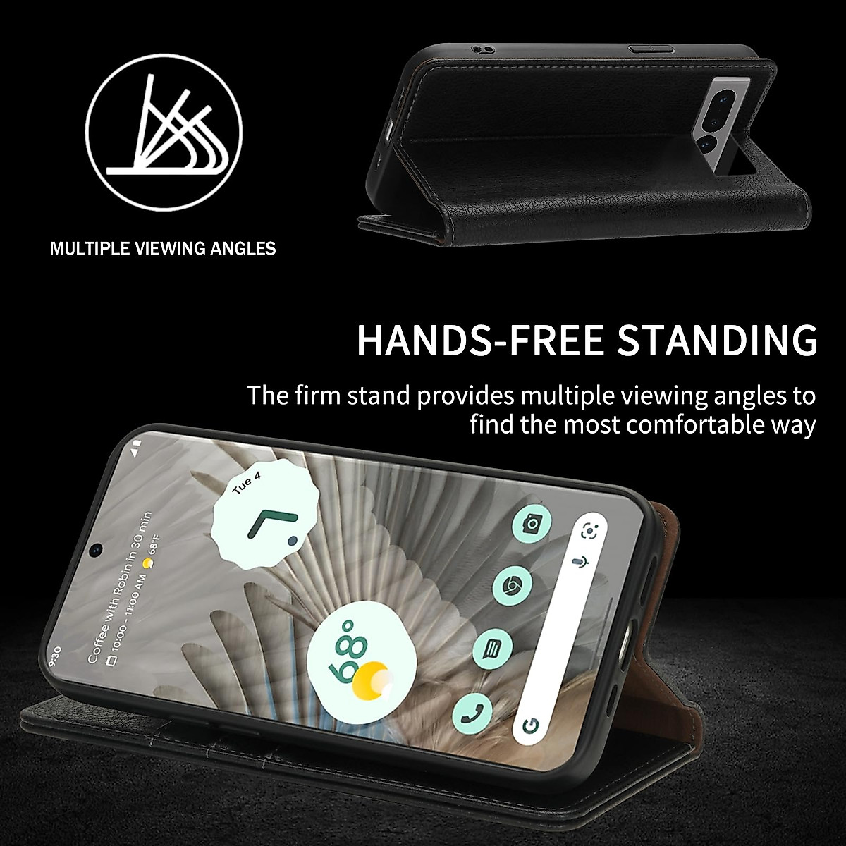 Neiye for Google Pixel 7 Pro Wallet Case with [RFID Blocking] Card Slot Stand Strong Magnetic Flip Fold Leather Protective Phone Case for Google Pixel 7 Pro Case Wallet(6.7 inch-Black)