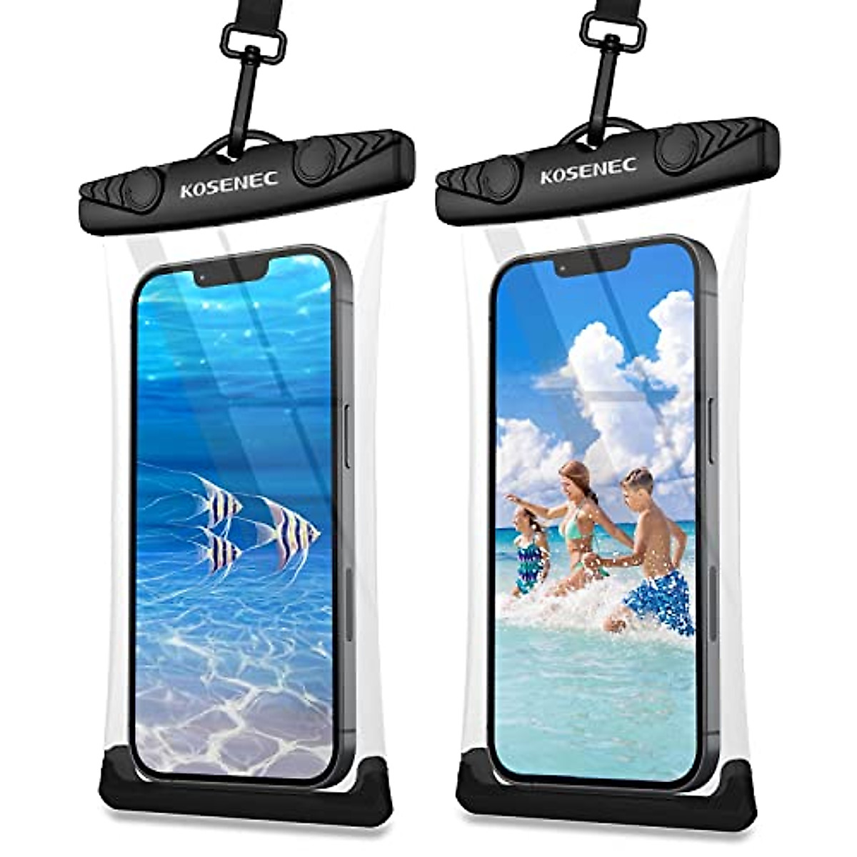 KOSENEC Universal Waterproof Pouch, IPX8 Waterproof Phone Case/Holder Underwater Cellphone Dry Bag for Beach Travel Kayaking Swimming, Compatible for iPhone 13 12 11 XS X 8 Series, Galaxy Up to 7.2"