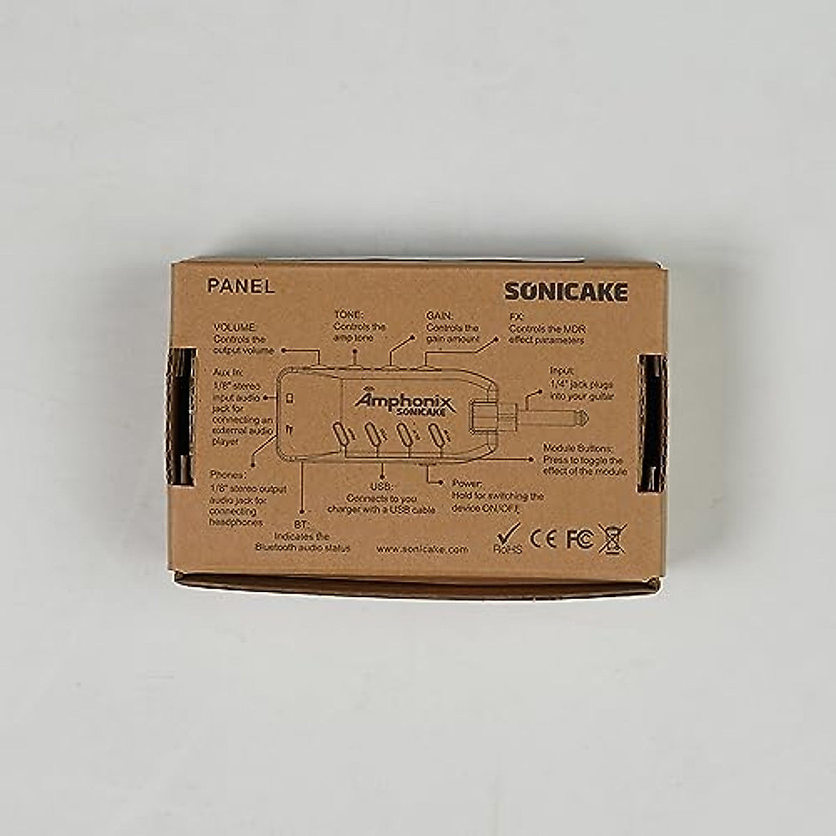 SONICAKE Guitar Headphone Amp Plug-In USB Rechargable Portable Pocket Guitar Amplifier With Bluetooth Multi-Effects Clean Overdrive Distortion Modulation Delay and Reverb