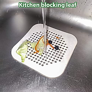 AG COMPANY 1 Pc white Rubber Silicone Square Sink Strainer Bathroom – Best Protection Flat Strainer Stopper with Suction Cups - Filter Shower Drain Cover Stall - Bathtub Hair Catcher Drain Covers.