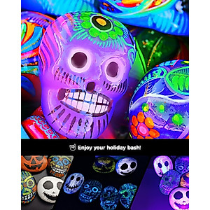 Fantastory Glow in The Dark Paint, 60ml/2oz Neon Glow Acrylic Paints, 2IN1 Paint,Charge-Glow& UV Activated For Outdoor Rocks, DIY Craft,Canvas,Holiday Decor,Christmas,Kids,Adults