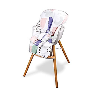 Kocpudu High Chair Pad, High Chair Cushion, Seat Cushion Breathable Pad, Comfortable Seat Belt Design, Cute Pattern, Soft and Comfortable, Baby Sits More Comfortable(Light Print Pattern)