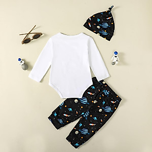 Baby Boy 1st Birthday Outfit Infant Boy First Birthday Clothes Boy Astronauts Cake Smash Bodysuit (White,12-18 Months)