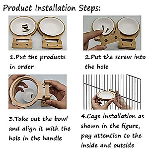 Hamster Food Bowl Ceramic Water Bowl Hanging Crates Mini Pet Bowl for Hamster Mice Bird Guinea Pig and Other Small Animals（2 Pack）