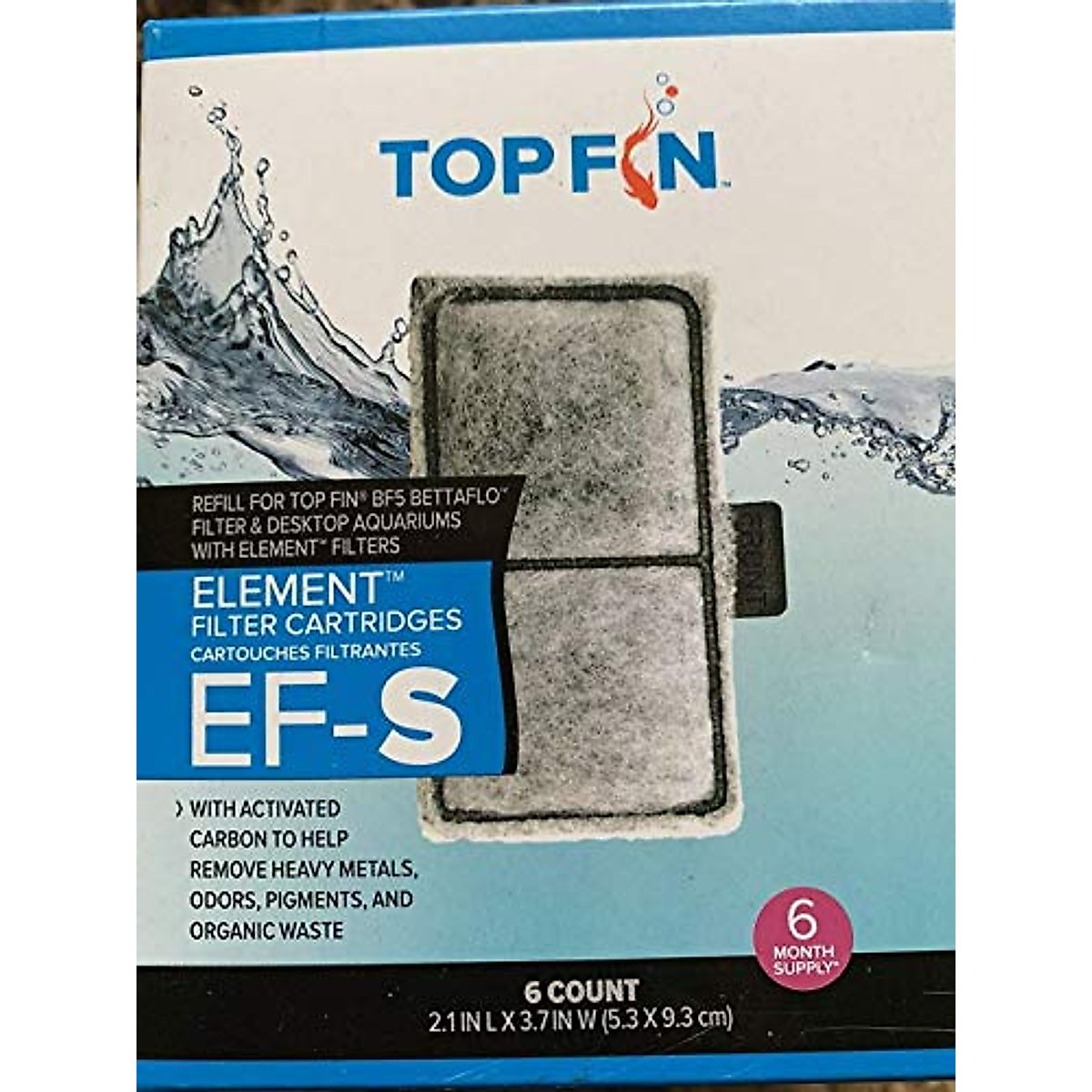 Top Fin Тор Fіn Fіsh Тank Еlеmеnt Fіltег Сaгbоn Сaгtгіdgеs ЕF-S 6 Моnth Suррlу 2.1 х 3.7