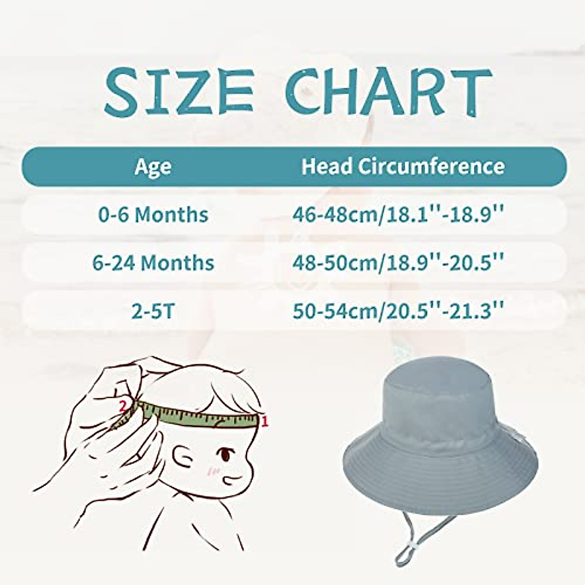 Baby Sun Hat Toddler Summer UPF 50+ Sun Protection Baby Boy Hats Beach Hats Wide Brim Bucket for Baby Girl Adjustable Kid Cap A 2 Pack Navy & Gray 0-6 Months