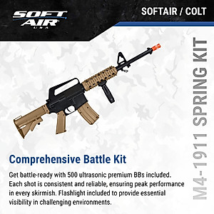Colt Soft Air RIS Spring Airsoft Rifle and Pistol On-Duty Kit, Tan (180790)