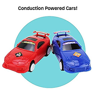 Boley Slot Car Racing Track Set - Build Your Own Electric Double-Rail Racing Track - 2 Cars and 2 Hand-Operated RC Controllers Included - Perfect for Birthday Gifts and Party Favors