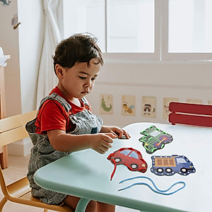 Zonon 8 Pieces Kids Lacing Cards Sewing Cards in 8 Patterns Lacing Games for Developing Imagination Education Supplies Children Sewing Game Favors (Transportation Style)