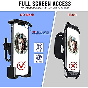 Asunby Bike Phone Holder Motorcycle Phone Mount Motorcycle Handlebar Cell Phone Clamp Scooter Phone Clip for iPhone 14 Plus / Pro Max, 13 Pro Max, S9, S10 and More 4.7" - 6.8" Smartphones