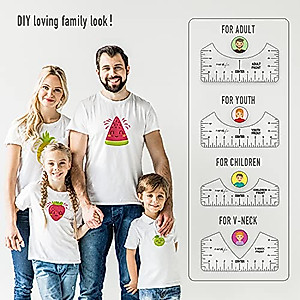 FINFINLIFE 11 Pcs Tshirt Ruler Guide for Vinyl Alignment, High Quality Shirt Ruler for Vinyl Alignment, V Neck, Tshirt Alignment Tool for Children Youth Adult Front and Back
