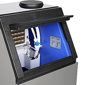 JMPTUFMT ZOKOP ZK-150 120V 495W 150lbs/68kg/24h Ice Maker Stainless Steel Transparent Frosted Lid/Display/5 * 9 Aluminum Ice Tray Commercial Silver