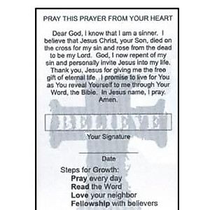 Westmon Works Plan of Salvation Holy Christian Prayer Cards Bulk Pack, Set of 25