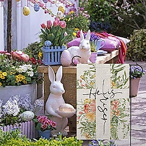 CROWNED BEAUTY Easter He Is Risen Garden Flag 12×18 Inch Small Vertical Double Sided for Outside Holiday Yard Flag CF058-12