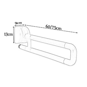 CRODY Folding Handicap Grab Bars Rails Toilet Handrails, Stainless Steel Grab Bar,Barrier-Free Bathroom U-Shaped Pole,Wall-Mounted Straight Towel Rack,Bathroom Wc Bathroom Bathtub Folding Grip
