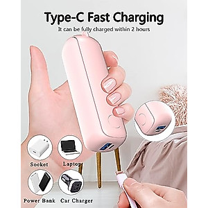 2Pack Portable Handheld Fan Small Desk Fan, 14-21 Working Hours Mini Pocket Fan Battery Operated USB Rechargeable Folding Fan, Quiet Personal Fan with Power Bank Function for Indoor Outdoor Travel